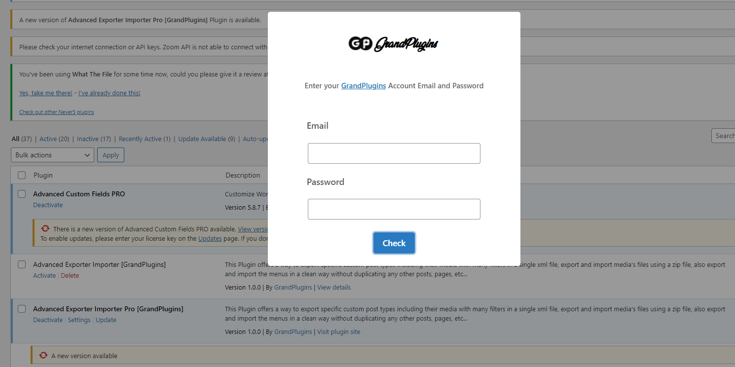 How to update a plugin - GrandPlugins